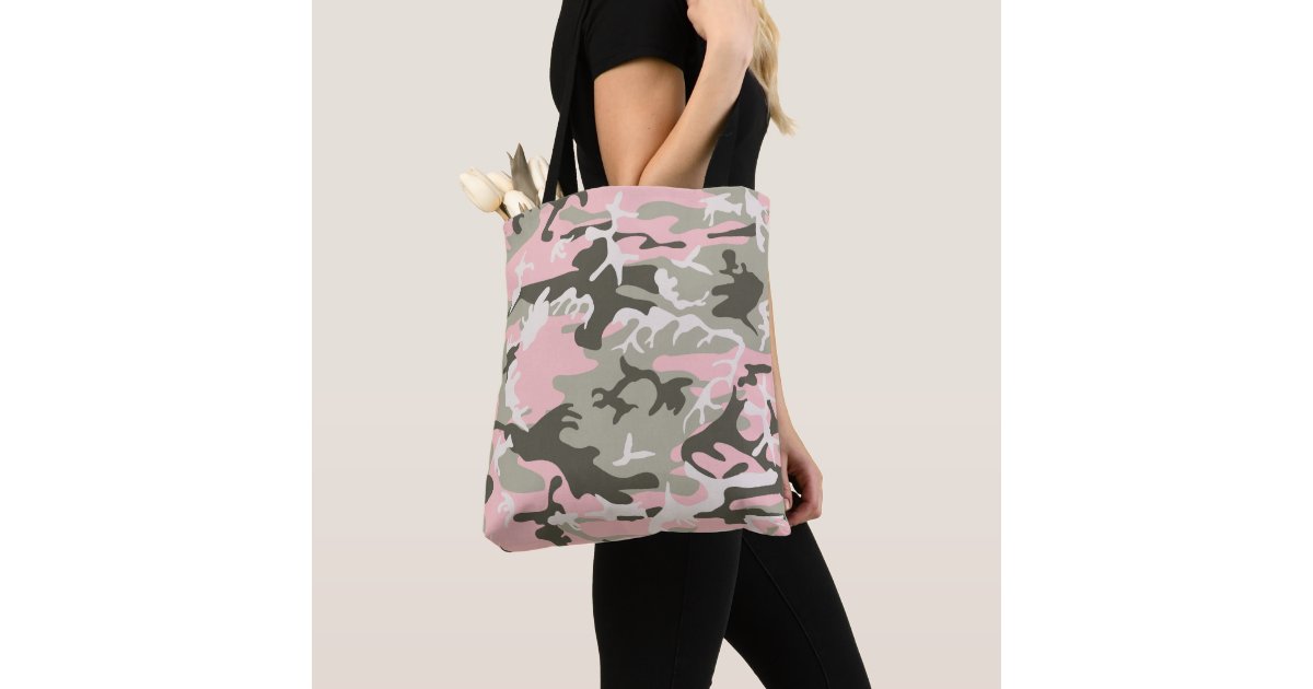 Pink and Green Camouflage, Military, Army Tote Bag | Zazzle