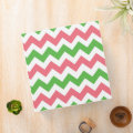 Pink and green chevron 2 inch 3 ring binder | Zazzle