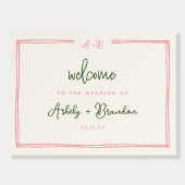 Pink and Green Colorful Wedding Welcome Sign | Zazzle