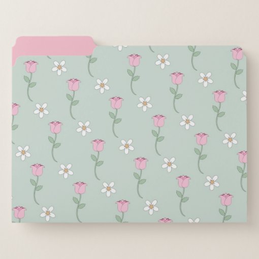Pink and Green Girly Patterns File Folder Set | Zazzle