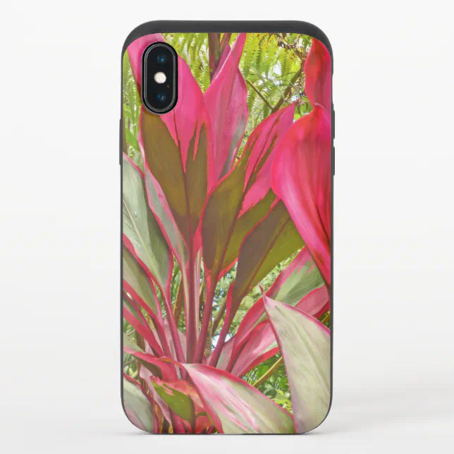 PINK AND GREEN HAWAIIAN TI PLANT UNCOMMON iPhone CASE | Zazzle