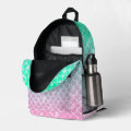 Pink and Green Mermaid Pattern Printed Backpack | Zazzle