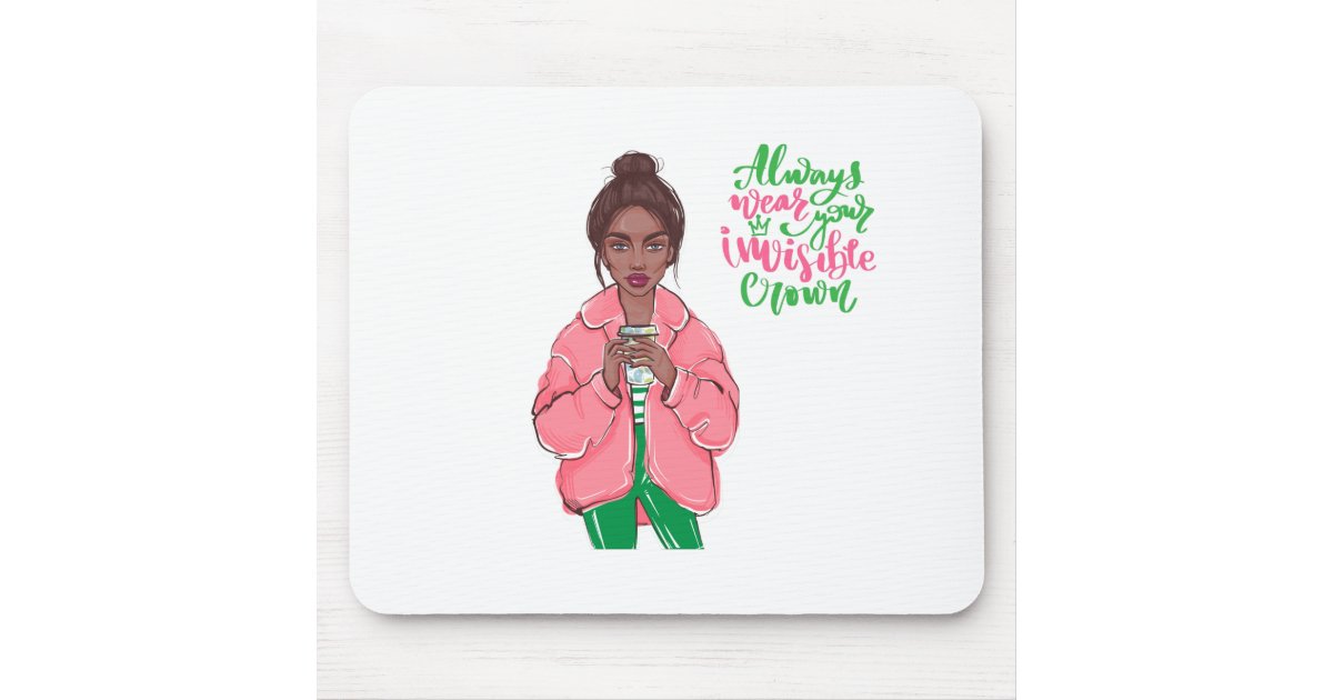 Pink and Green Queen Mouse Pad | Zazzle