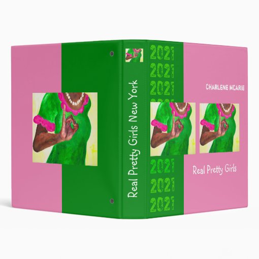Pink and Green Sister Binder | Zazzle