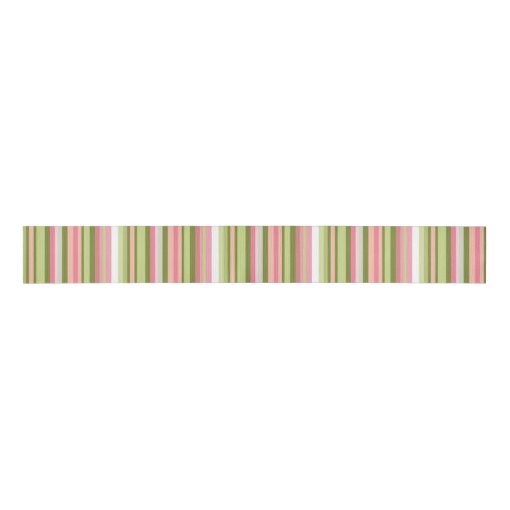 Pink and Green Stripe Ribbon in Pastel Shades | Zazzle