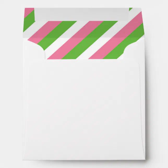 Pink and Green Stripes Envelope Liner - Preppy | Zazzle