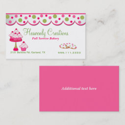 Pink and Green Sweets Bakery Business Card | Zazzle