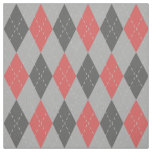 Pink Gray Argyle Pattern Fabric | Zazzle