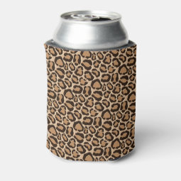 Pink and Leopard Print Custom Monogram Can Cooler | Zazzle