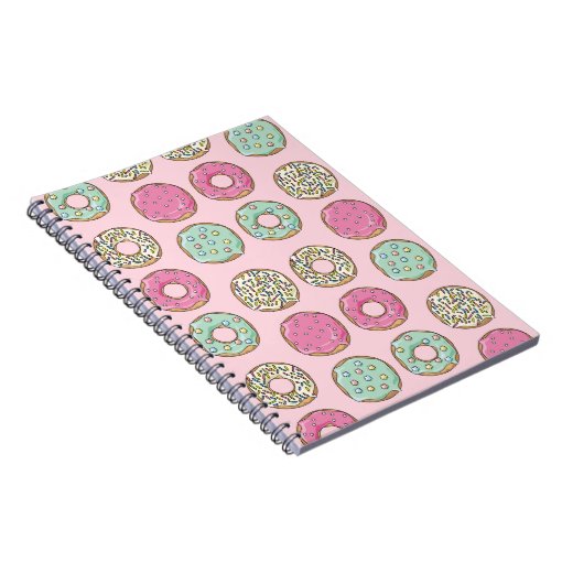 Pink and Mint Doughnut Print Notebook | Zazzle