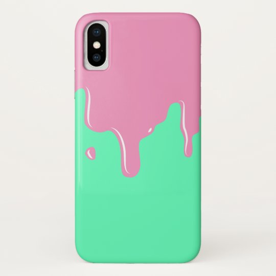 Pink and Mint Slime Dripping iPhone X Case | Zazzle.com