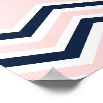 Pink and Navy Whale Nursery Poster | Zazzle