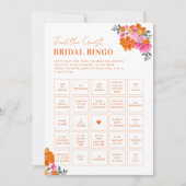 Pink and Orange Find the Guest Bridal Bingo Game Invitation | Zazzle