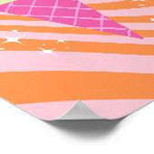 Pink and Orange Ice cream, Ice Cream Art, Preppy Poster | Zazzle