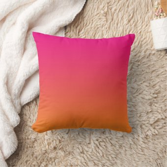 “Pink And Orange Ombre” Throw Pillow | Zazzle