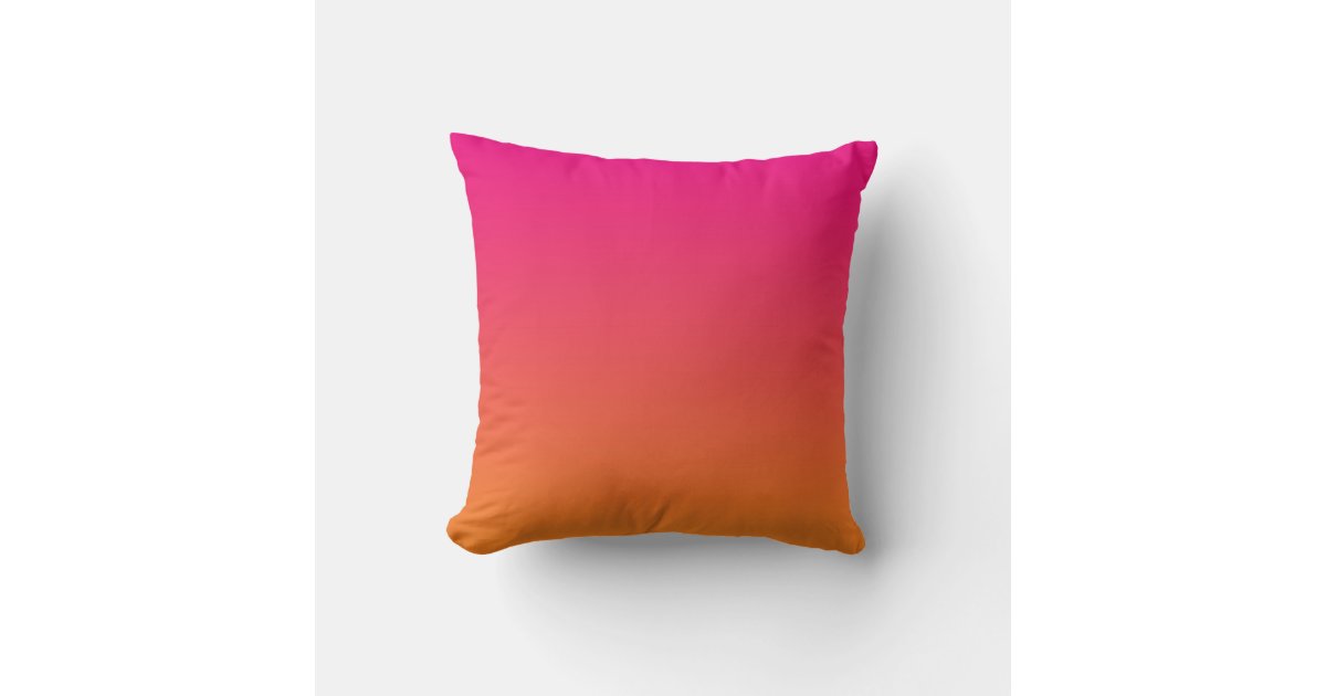 “Pink And Orange Ombre” Throw Pillow | Zazzle