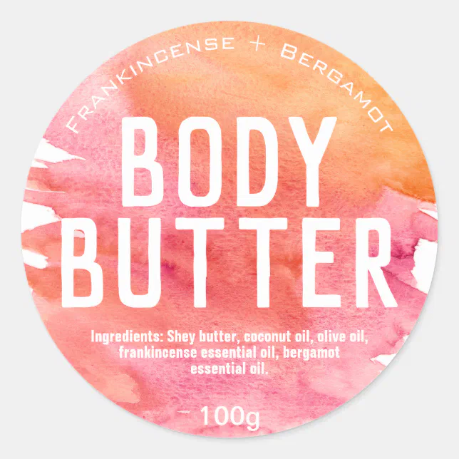 Pink And Orange Watercolor Labels | Zazzle