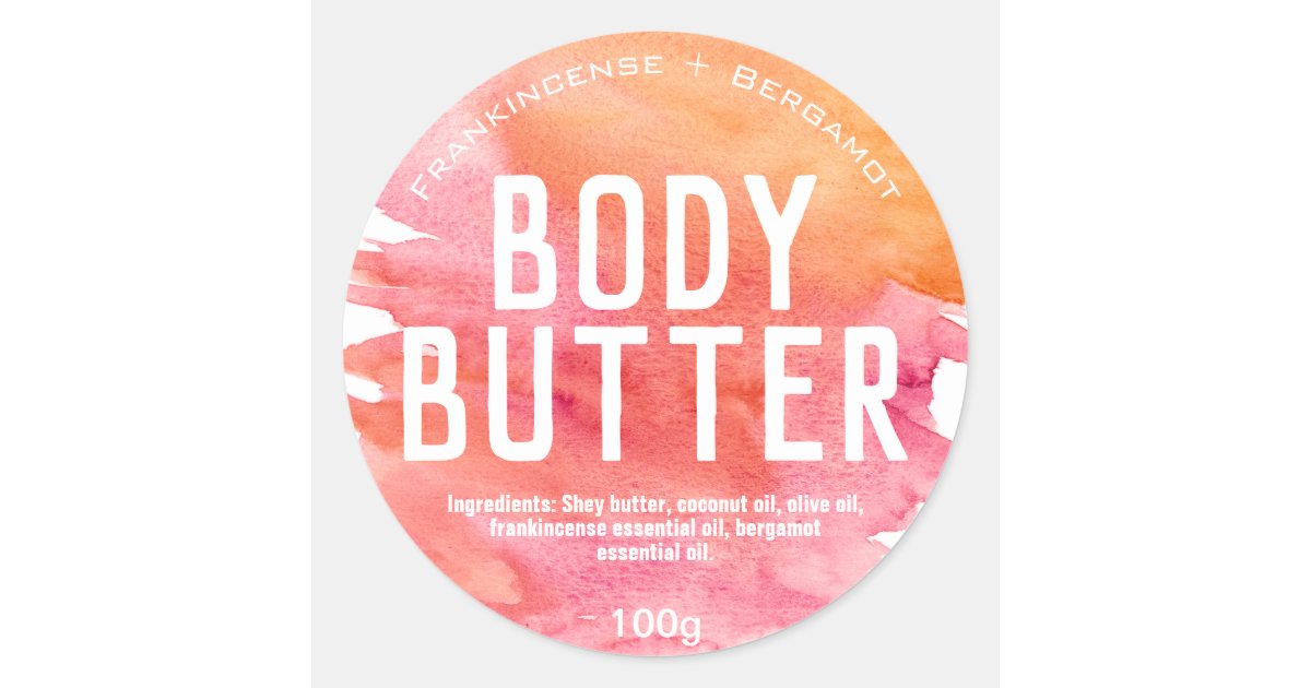 Pink And Orange Watercolor Labels | Zazzle