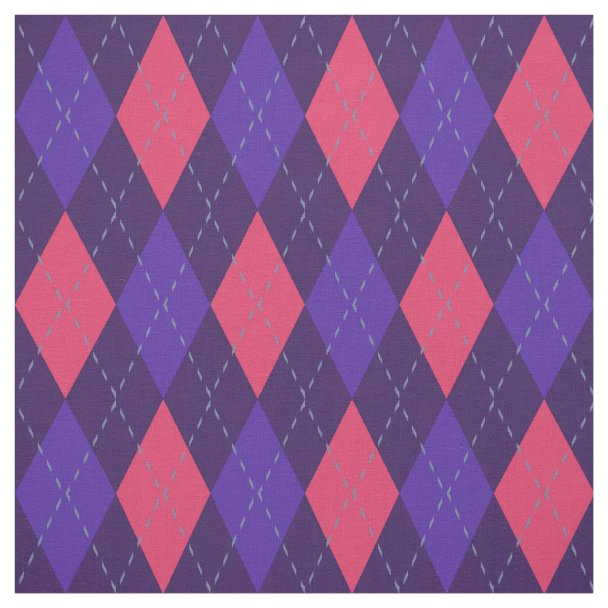 Purple Argyle Fabric | Zazzle