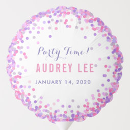 Pink and purple Confetti sprinkles birthday party Balloon | Zazzle