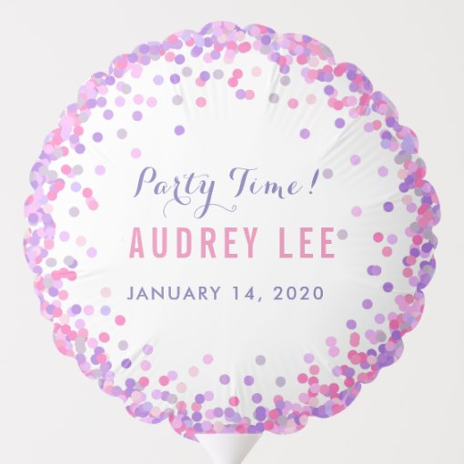 Pink and purple Confetti sprinkles birthday party Balloon | Zazzle