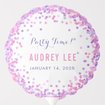 Pink and purple Confetti sprinkles birthday party Balloon | Zazzle
