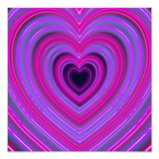 Pink and Purple Cute Girly Neon Hearts Photo | Zazzle