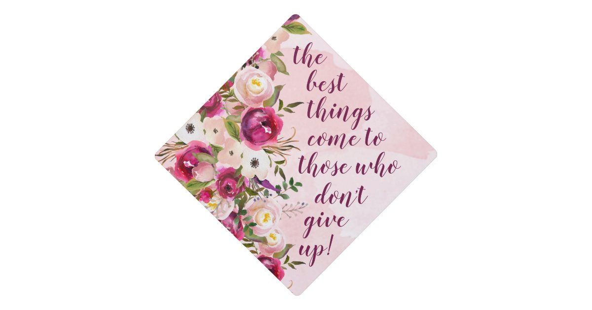 Pink and Purple Floral Watercolor Inspirational Graduation Cap Topper ...