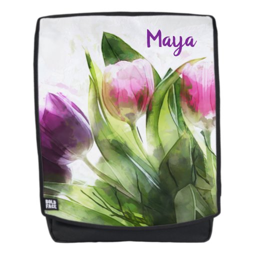 Pink And Purple Flowers Backpack | Zazzle
