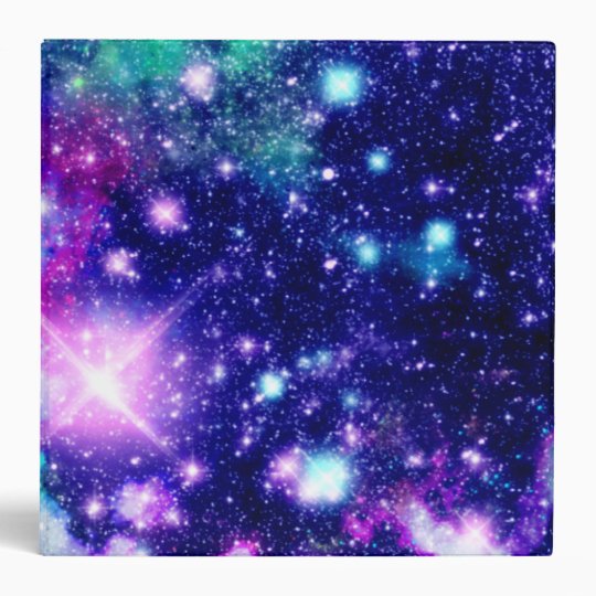Pink and Purple Galaxy Stars Binder | Zazzle.com