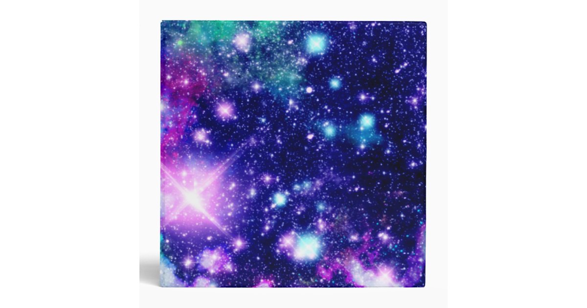 Pink and Purple Galaxy Stars Binder | Zazzle