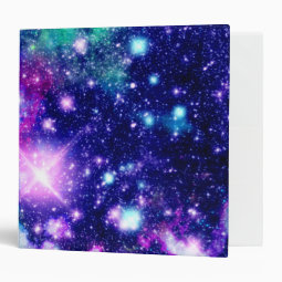 Pink and Purple Galaxy Stars Binder | Zazzle