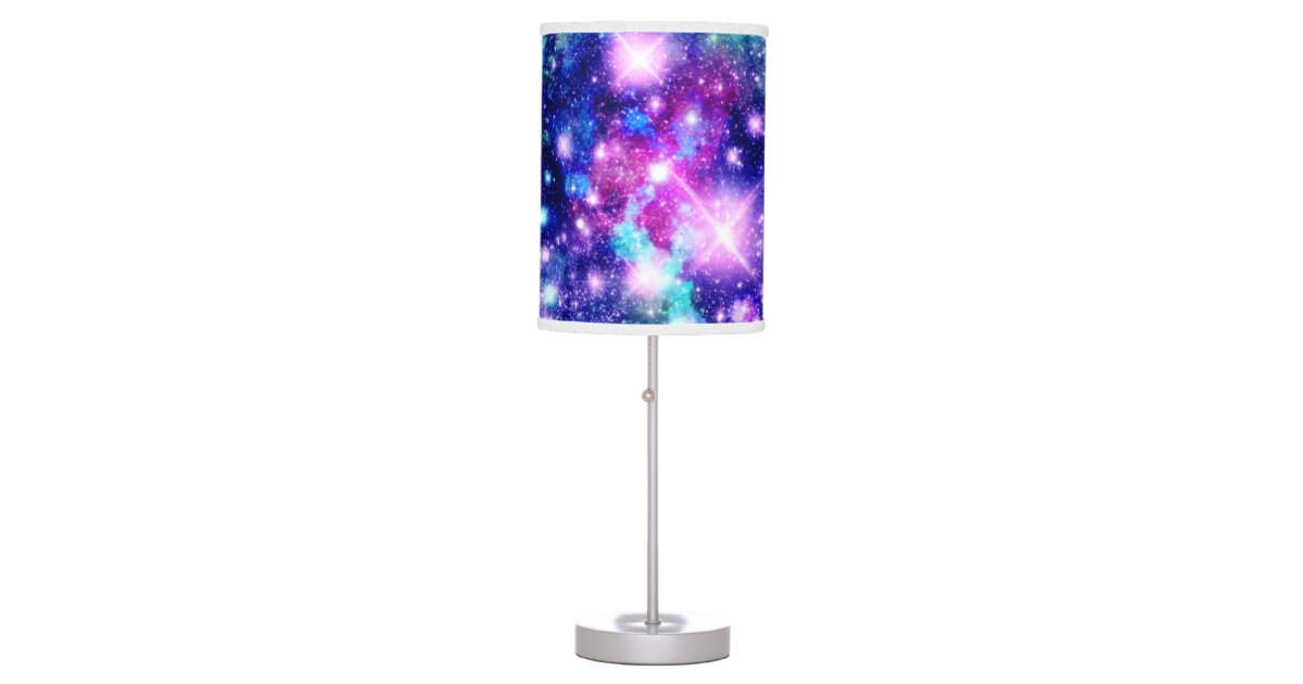 Pink and Purple Galaxy Stars Table Lamp | Zazzle
