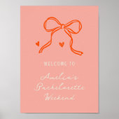 Pink and Red Bachelorette Weekend Welcome Sign | Zazzle