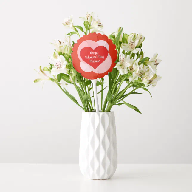 Pink and Red Heart Personalized Valentine Balloon | Zazzle