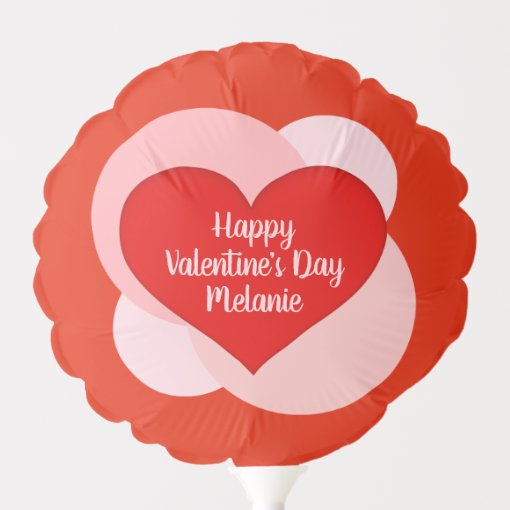 Pink and Red Heart Personalized Valentine Balloon | Zazzle