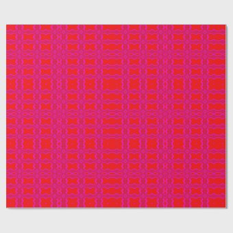 Pink and red retro patterned wrapping paper | Zazzle