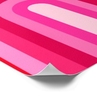 Pink And Red Retro Rainbow Poster | Zazzle