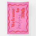 Pink and Red Wavy Border 30th Birthday Banner | Zazzle