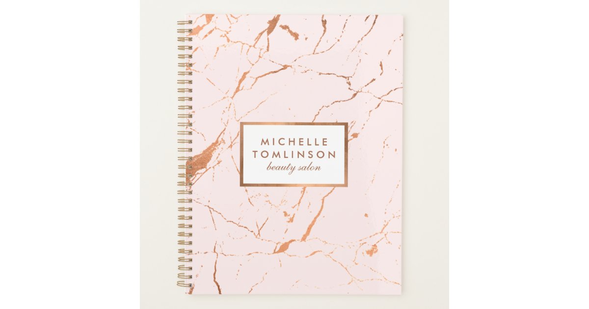 Pink and Rose Gold Marble Appointment Book Planner | Zazzle