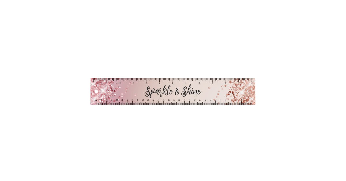 Pink and Rose Sparkle Ombre Ruler | Zazzle