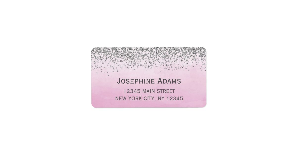 Pink and Silver Address Labels | Zazzle