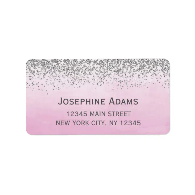 Pink and Silver Address Labels | Zazzle