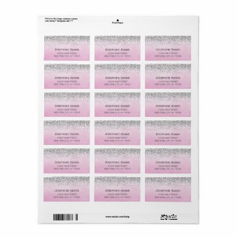 Pink and Silver Address Labels | Zazzle