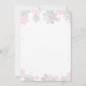 Pink And Silver Snowflake Winter Girl Baby Shower Invitation | Zazzle