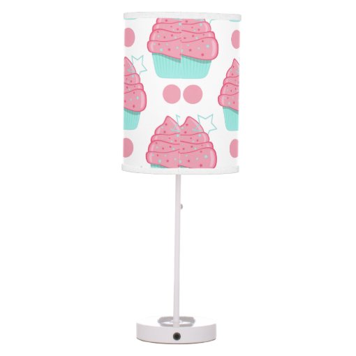 Pink and Turquoise Cupcakes, Cupcake Pattern Table Lamp | Zazzle