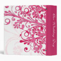 Pink and White Abstract Floral Wedding Binder | Zazzle