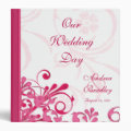 Pink and White Abstract Floral Wedding Binder | Zazzle