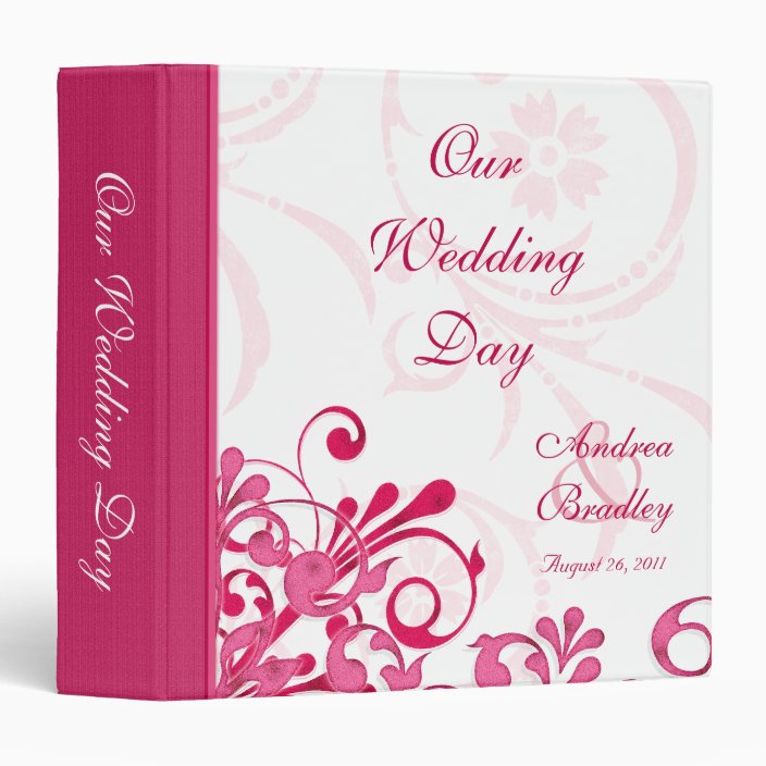 Pink and White Abstract Floral Wedding Binder | Zazzle.com