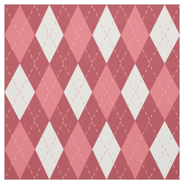 Navy Blue and White Argyle Pattern Fabric | Zazzle.com